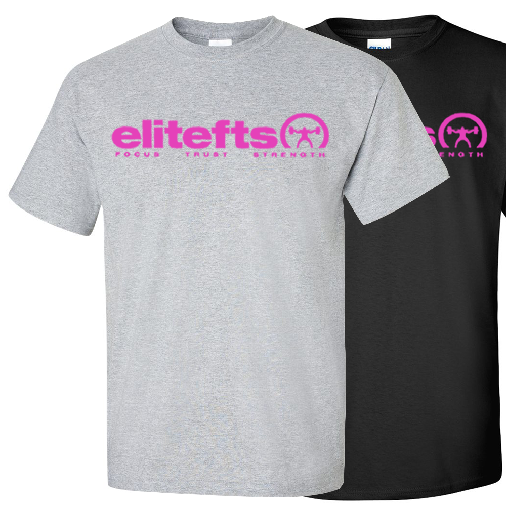 elitefts Tagline Pink T-Shirt – Focus, Trust, Strength | EliteFTS